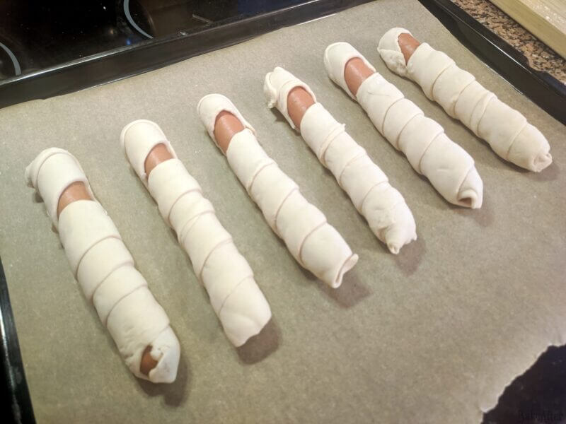 Halloween Mummy Rolled Sausages · Bake After Recipe