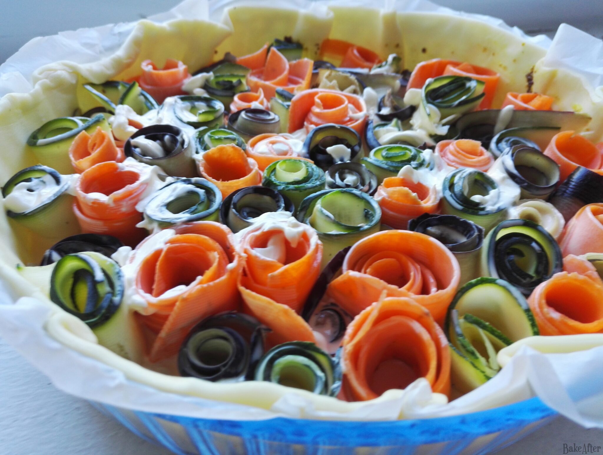Veggie Pinwheel Quiche with Flaky Crust · Bake After Recipe