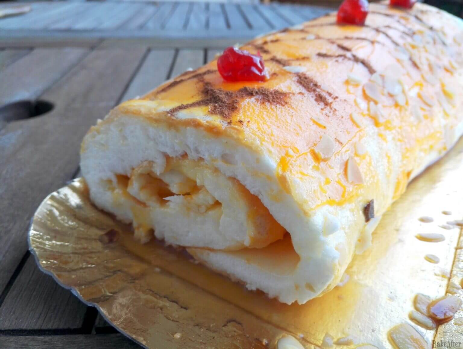 Christmas Meringue Swiss Roll · Bake After Recipe