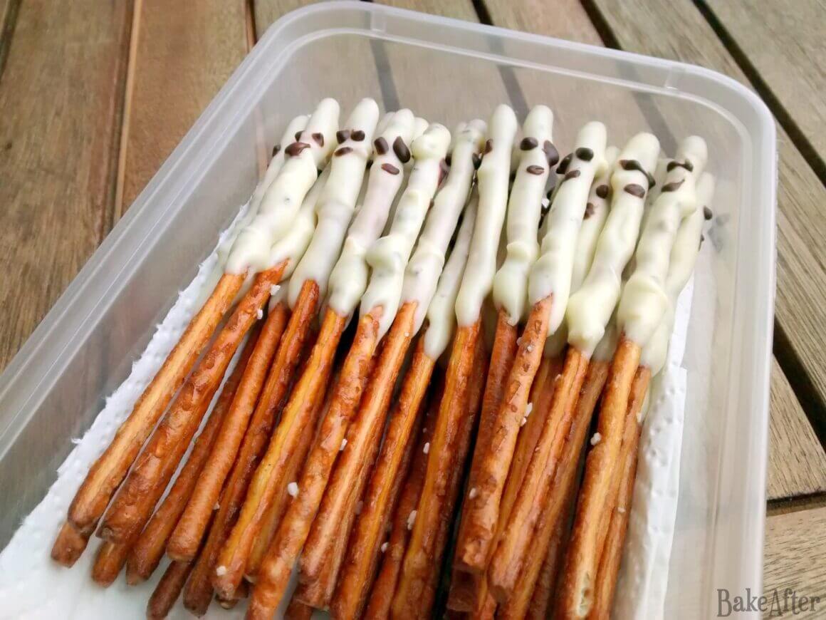 Pocky White Chocolate Ghosts · Bake After Recipe