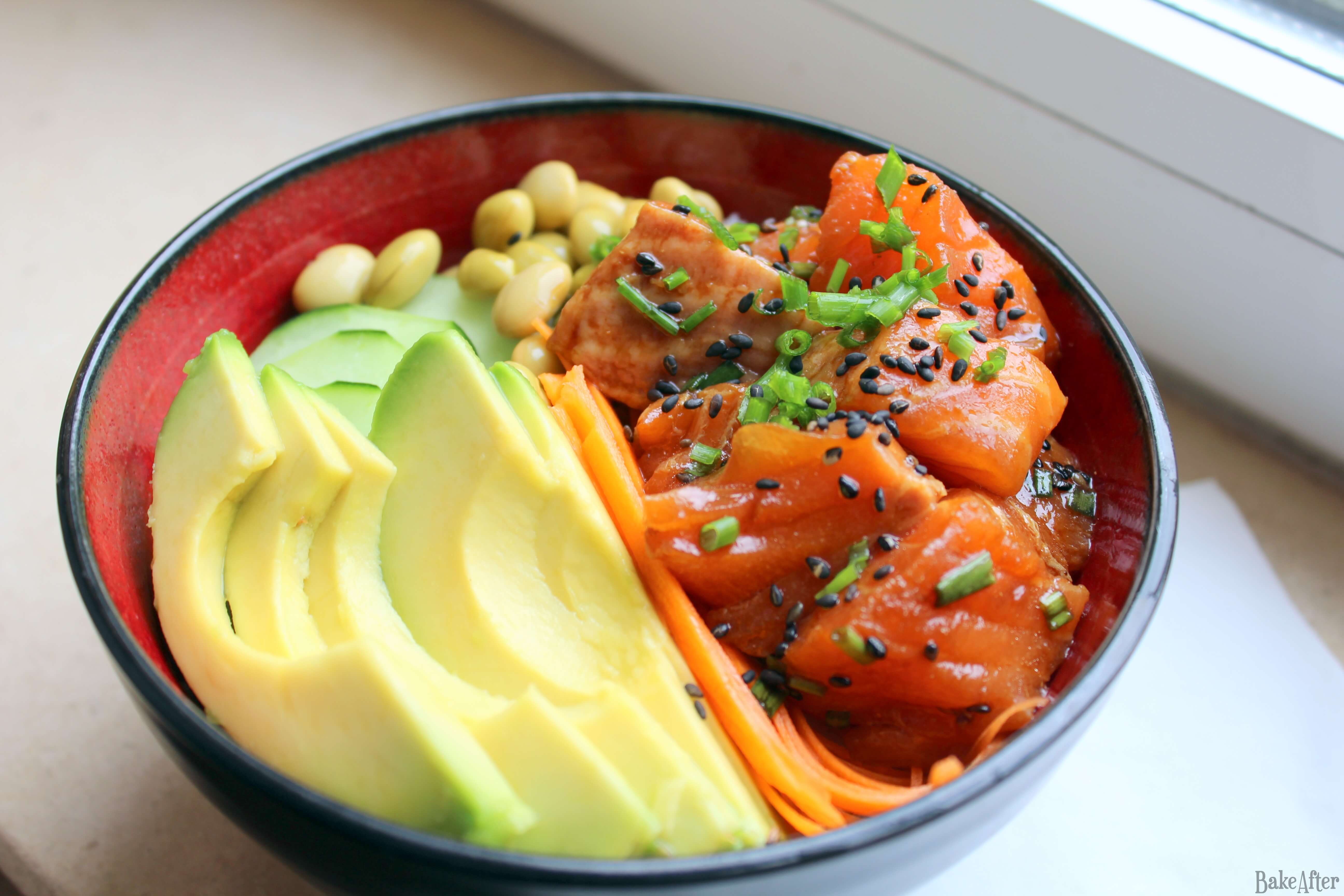 Hawaiian Easy Salmon Poke Bowl · Bake After Recipe