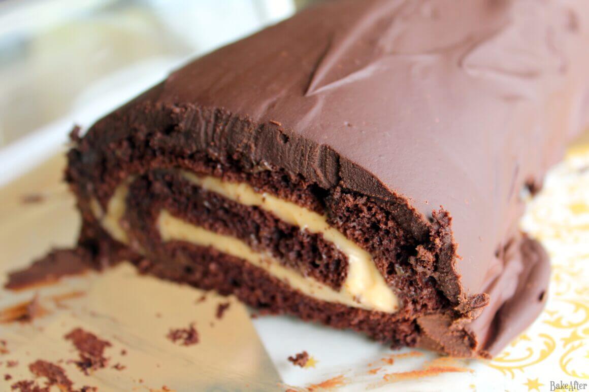 Homemade Chocolate Christmas Yule Log with a Baker's Custard · Bake ...