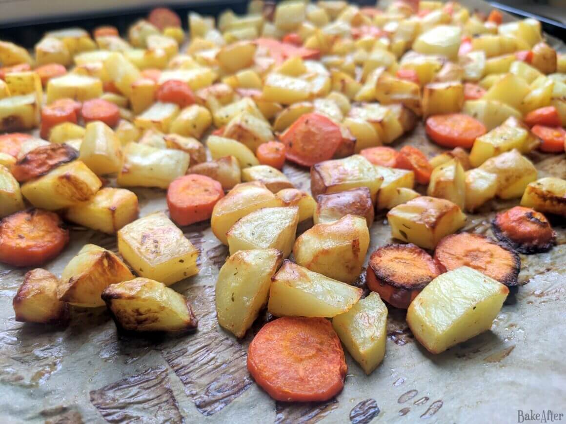 Crispy Roasted Potato and Carrot Cubes · Bake After Recipe