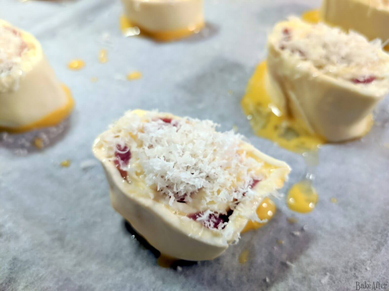 Savory Cheesy Cured Ham and Mozzarella Puffed Spiral Pastries · Bake ...