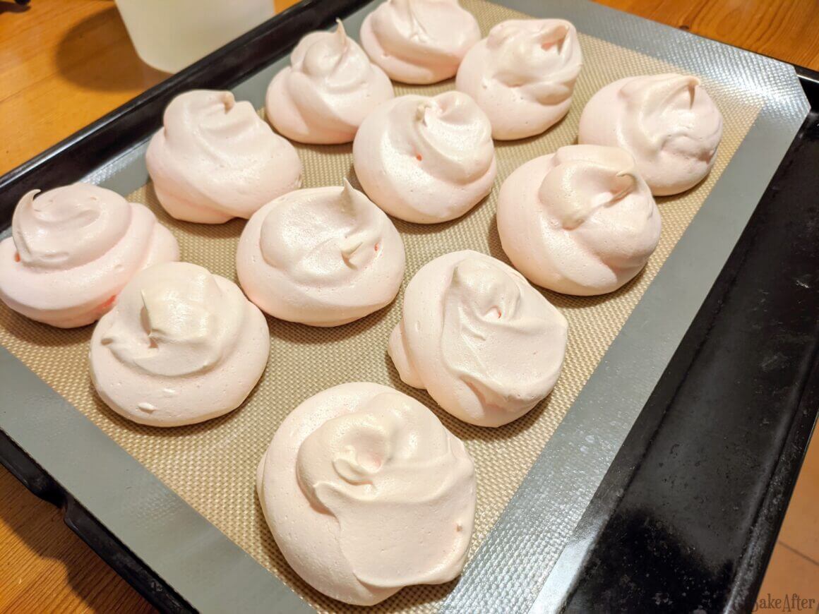 Sweet Pink Baked Meringue Puffs · Bake After Recipe