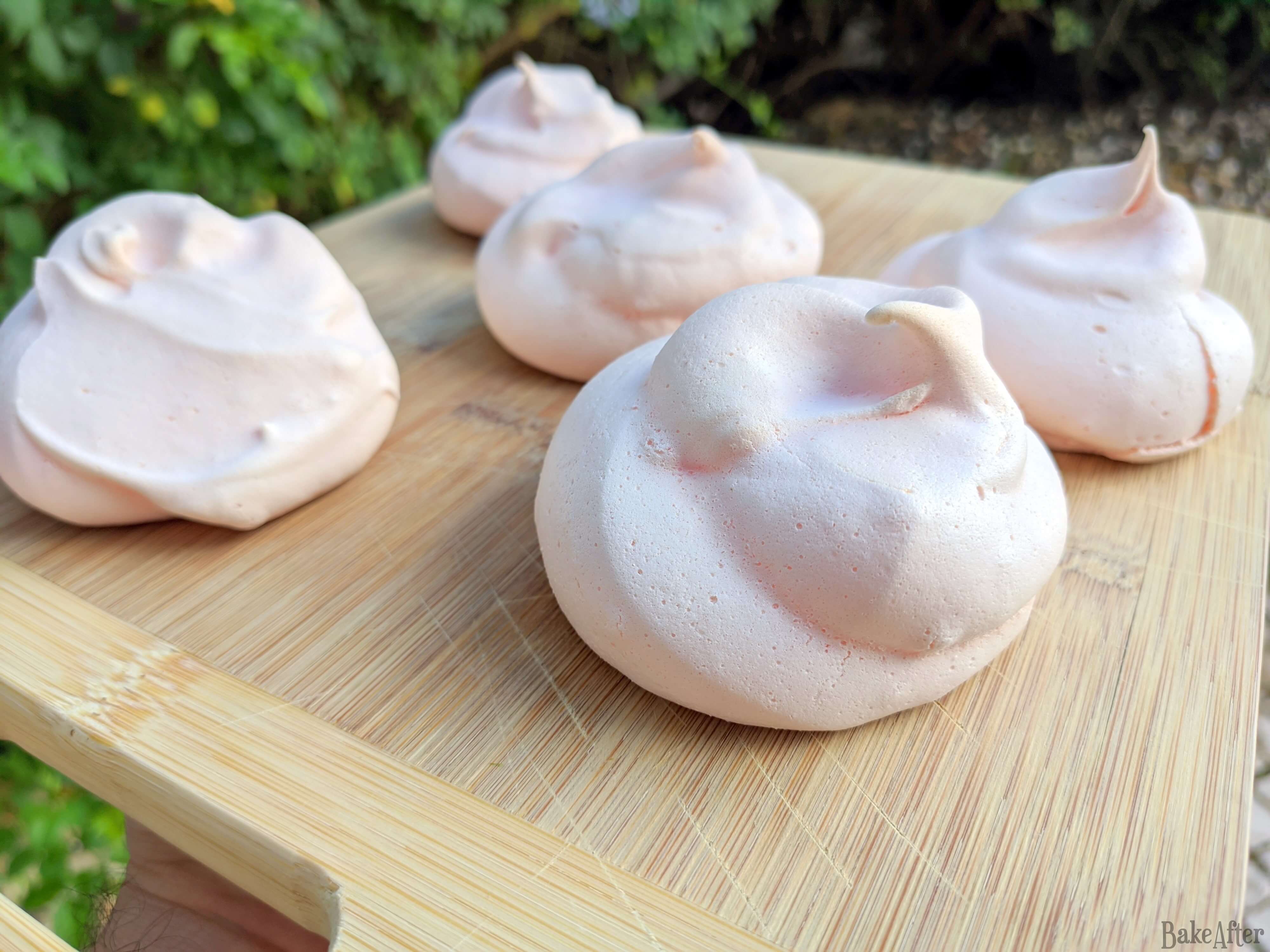 Sweet Pink Baked Meringue Puffs · Bake After Recipe