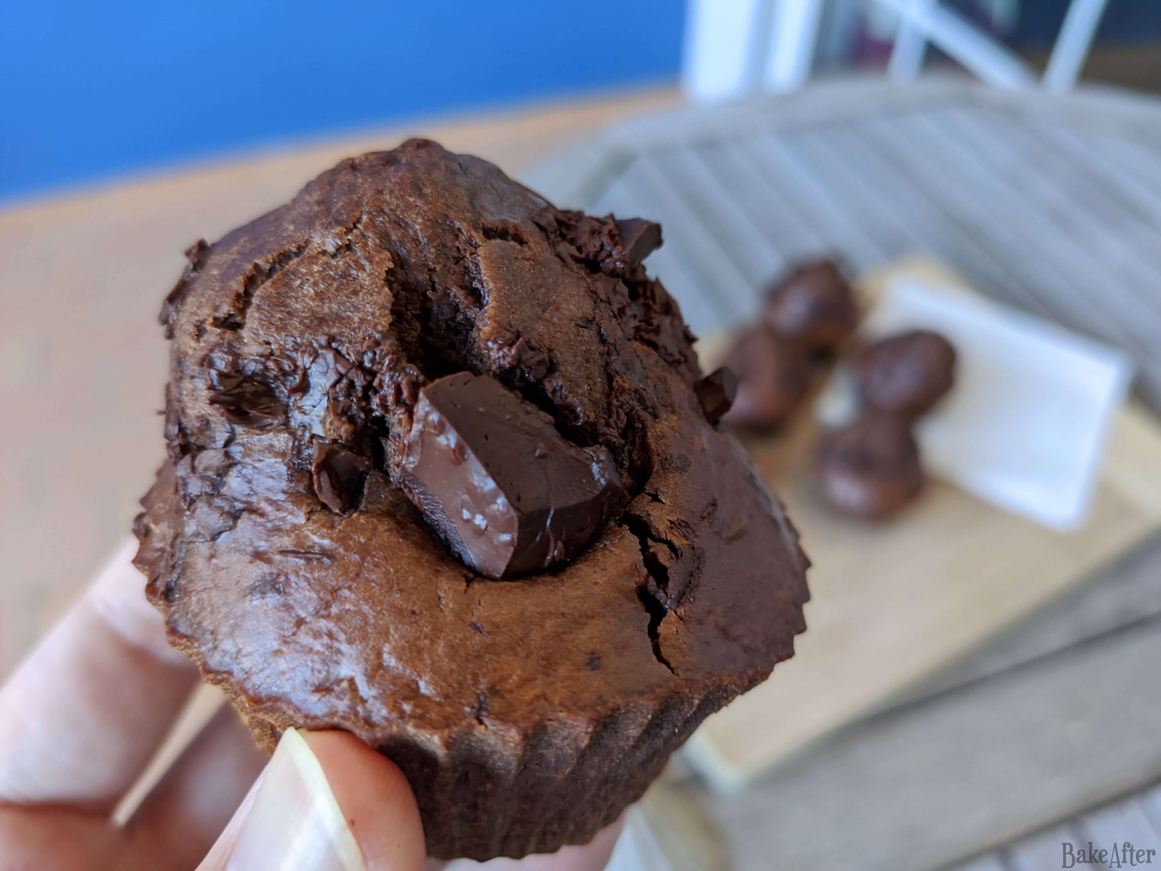Best Ever Bakery-Style Dark Chocolate Chunk Muffins · Bake After Recipe